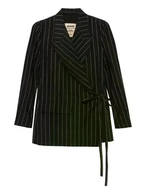 UMA WANG Striped Blazer - Black
