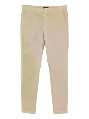 FAY Slim-cut Gabardine Trousers - Neutrals