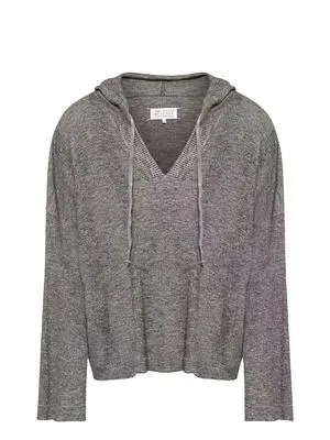 MAISON MARGIELA V-neck Knitted Hoodie - Grey