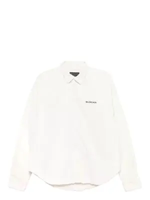 Balenciaga Embroidered-logo Shirt - White