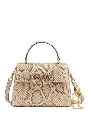 Valentino Garavani Vsling Small Python Handbag Cream