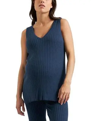 RIPE MATERNITY Sophie Rib Knit Nursing Top - Blue