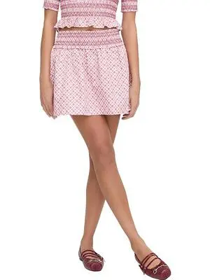 Hill House Home The Delphine Mini Nap Skirt - Rose Circular Lattice