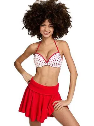 Pink By Frankies Bikinis Beckett Knit Mini Skirt - Red