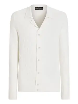 Dolce & Gabbana Cotton Openwork-knit Shirt - White