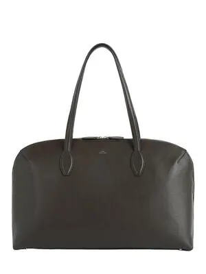 TOTEME Garderob Grained-Leather Tote Brown