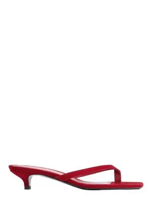 TOTEME TOTEME Suede Heeled Flip Flops Scarlet