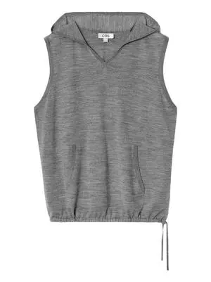Cos Merino Wool Sleeveless Hoodie - Gray