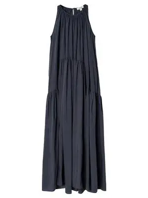 Cos Gathered Halterneck Maxi Dress - Blue