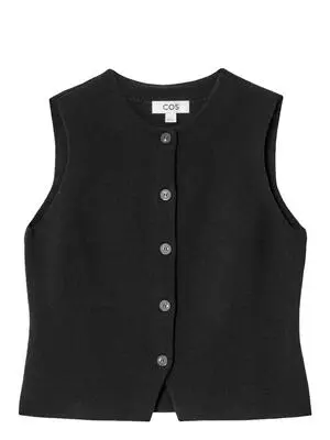 Cos Knitted Cotton Vest Black