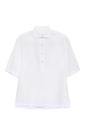 LARDINI Linen Polo Shirt - White