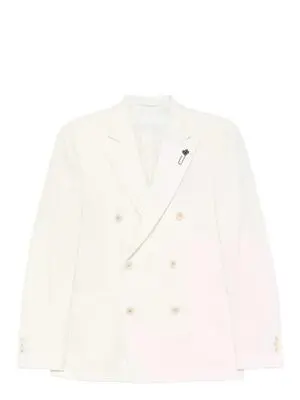 LARDINI Double-breasted Blazer - White