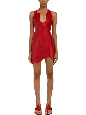 SALVATORE FERRAGAMO Ferragamo Leather Mini Dress
