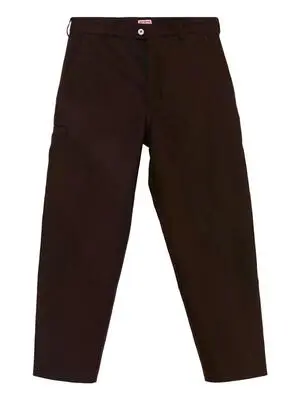 Kenzo Cotton Tapered Trousers - Brown