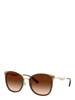 COACH Square Frame Sunglasses Or Clair,brun