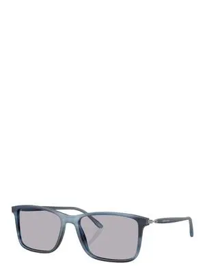 Giorgio Armani Rectangle Full Rim Sunglasses - Matte Striped Blue