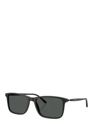 Giorgio Armani Rectangle Full Rim Sunglasses - Noir Mat