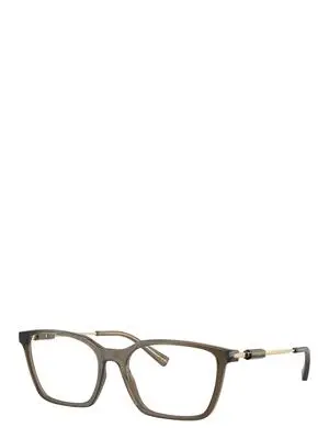 Armani Exchange Armani Exchange Rectangle Eyeglasses Shiny Transparent Brown