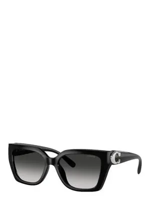 COACH Full Rim Square Frame Sunglasses Noir