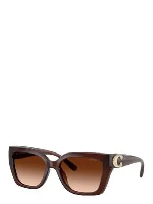 COACH Full Rim Square Frame Sunglasses Noisette Laiteux