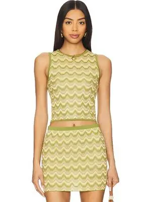 Devon Windsor Lata Top - Pistachio Stripe