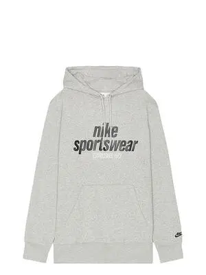 Nike Club Pullover Hoodie - Dark Grey Heather  Light Smoke Grey  & B