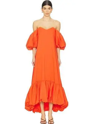 Caroline Constas Lucia Midi Dress - Flame