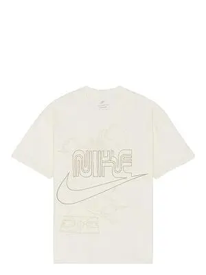 Nike Nsw Max90 Bay Tee In Cream - Sail  Khaki  & Pink Foam