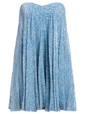 Elisabetta Franchi Flared Mini Dress In Polyester, Elastane, Viscose, And Silk - Blue
