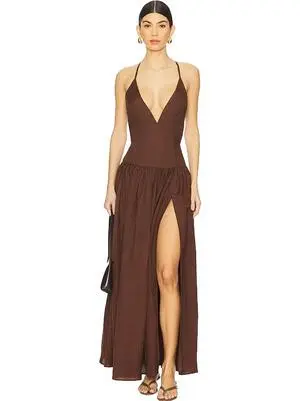 Tularosa Saylor Maxi Dress - Chocolate Brown
