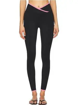 Strut This The Rae Ankle Legging In Black - Black & Primrose