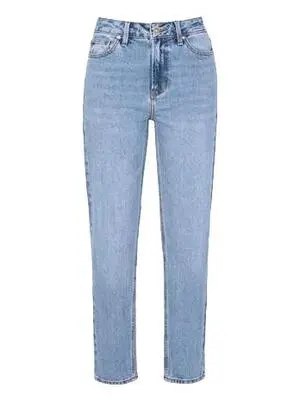 Only High-waisted Denim Jeans - Blue