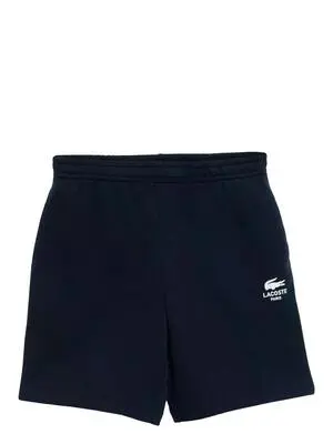 Lacoste Printed Cotton Fleece Shorts - Blue