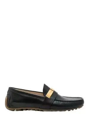 Moschino Plaque Loafers - Black