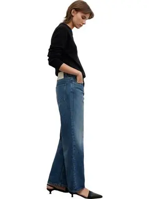 HOUSE OF DAGMAR Mid-rise Cropped Jeans - Vintage Blue