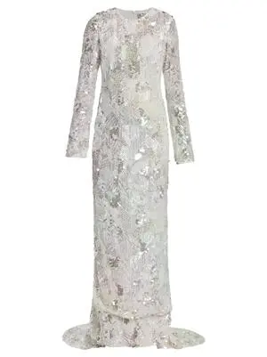 ILTA All-over Embroidered Gown - White