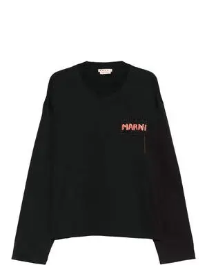 Marni Logo-patch T-shirt - Black