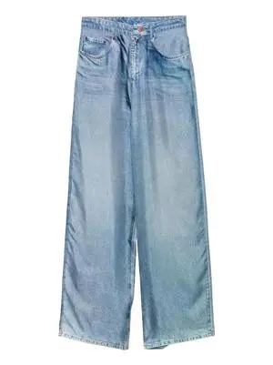 PIERRE-LOUIS MASCIA Pierre-Louis Mascia Wide-Leg Silk Trousers Blue