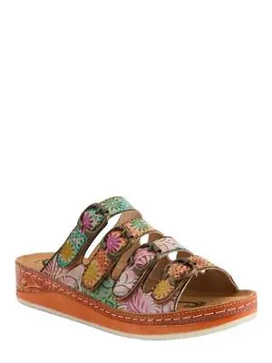 SPRING STEP SHOES Bellini Wedge Sandals - Peach Multi