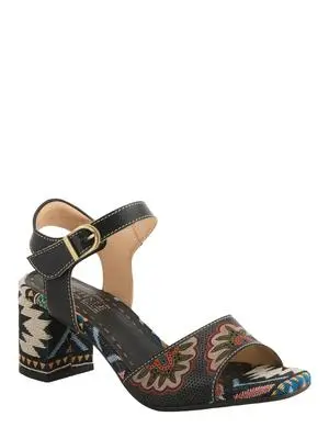 SPRING STEP SHOES Ankle Strap Sandals - Black Multi
