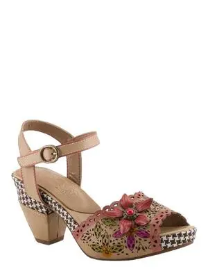SPRING STEP SHOES Miabella Platform Sandal - Beige Multi
