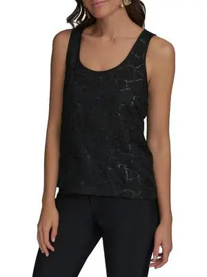 Donna Karan New York Sequin Tank - Black