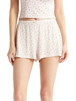 KILO BRAVA Lace Trim Floral Shorts - Ditsy Pink Floral