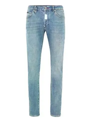 Philipp Plein Hexagon Appliqué Straight Jeans - Blue