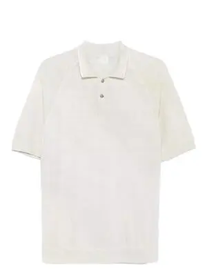 Eleventy Knitted Polo Shirt - Neutrals