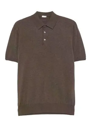 Caruso Cotton Polo Shirt - Brown