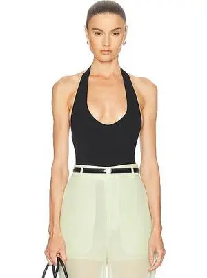 SANS FAFF Bamboo Halter Bodysuit - Black
