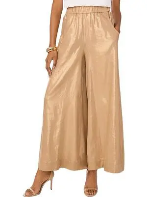 Vince Camuto Metallic Wide Leg Pants - Gold