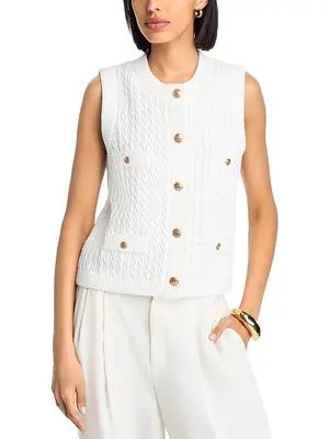 Aqua Knit Sweater Vest - Cream