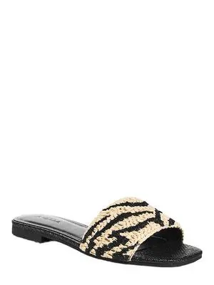 Aqua Dyln Raffia Sandals - Zebra